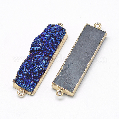 Wholesale Rainbow Plated Natural Druzy Agate Links connectors - Pandahall.com