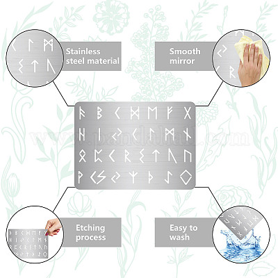Wholesale GORGECRAFT Viking Stencil 7.4x5.5 Inch Metal Rune Stencil 28 ...