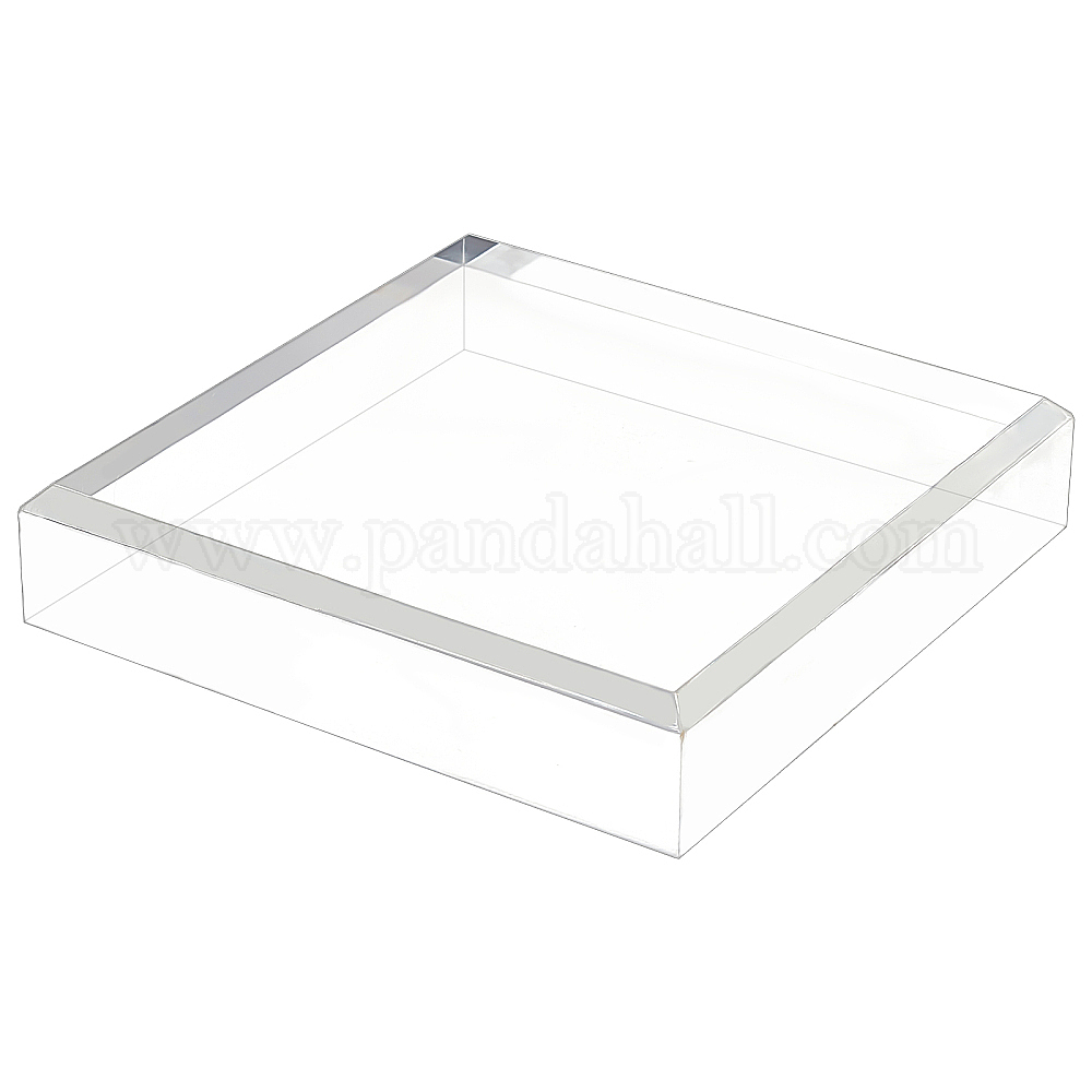 Wholesale NBEADS Clear Acrylic Beveled Square Display Base - Pandahall.com