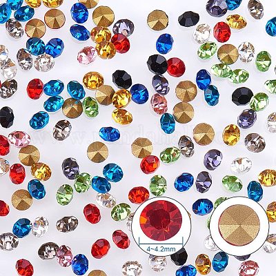 Wholesale Pandahall Elite 345-348pcs Grade A Glass Pointed Back Chaton ...
