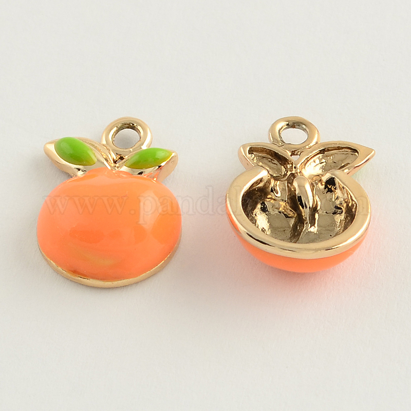 Wholesale Light Gold Tone Metal Alloy Enamel Fruit Pendants - Pandahall.com