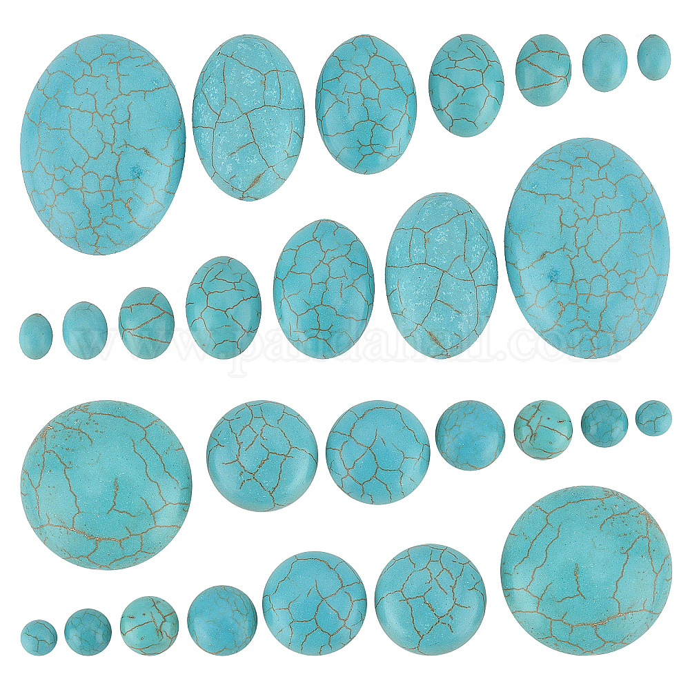 Wholesale PandaHall 84pcs Synthetic Turquoise Stone Cabochons ...