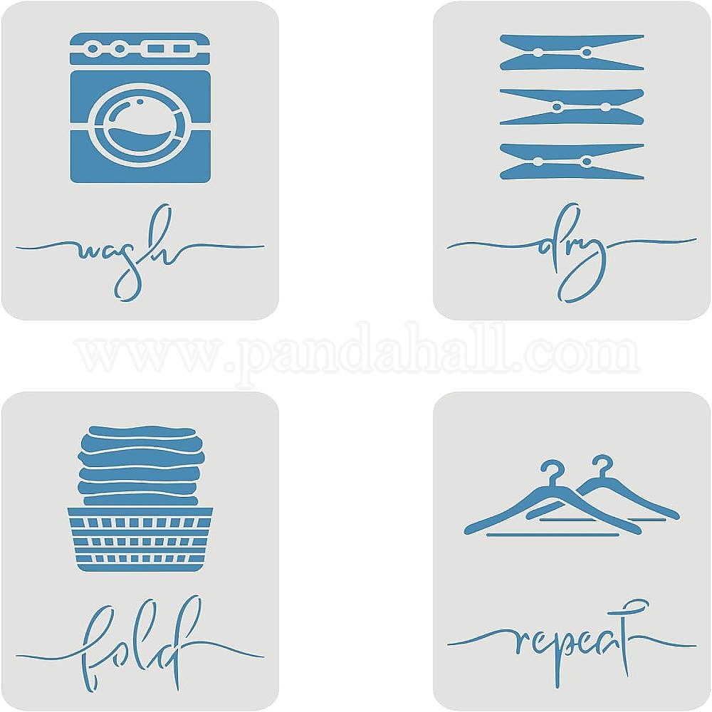Wholesale FINGERINSPIRE 4 Pcs Laundry Room Stencils 29.7x21cm Wash Dry ...