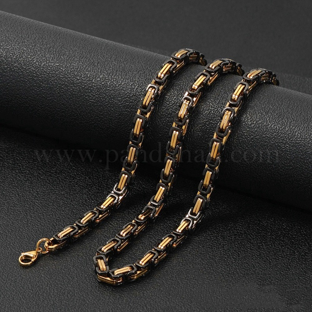 Wholesale Titanium Steel Byzantine Chains Necklaces for Men - Pandahall.com
