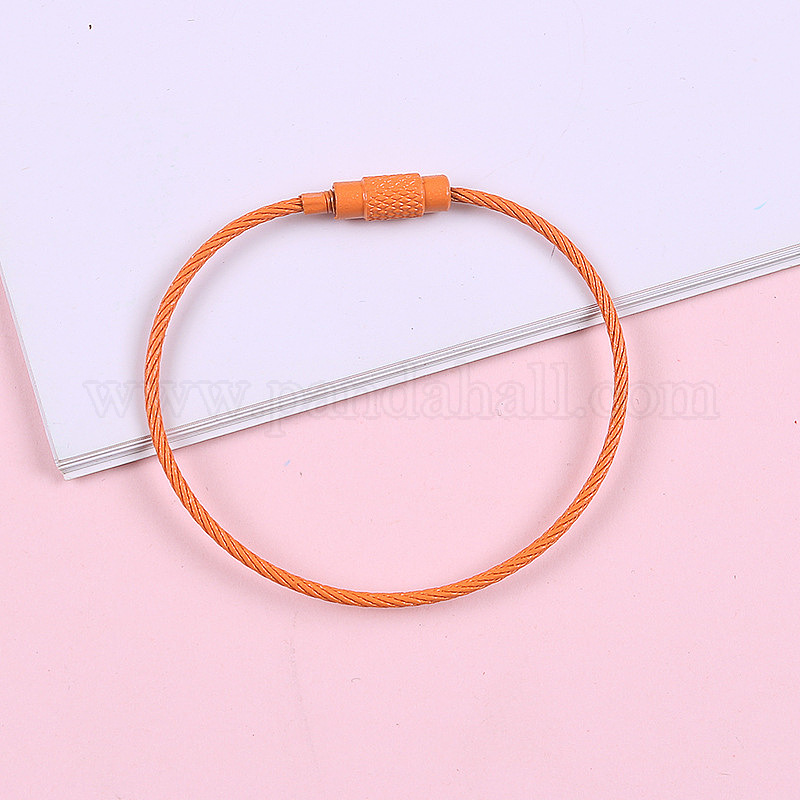 Wholesale Spray Painted Steel Wire Cable Keychains - Pandahall.com