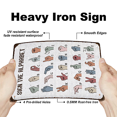 Wholesale SUPERDANT Metal Tin Signs Vintage ASL American Sign Language ...