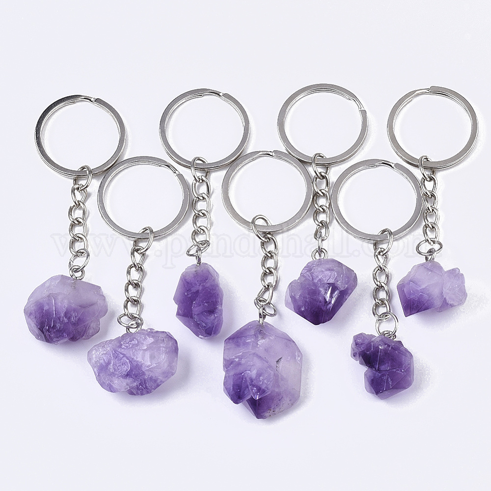 Wholesale Natural Amethyst Keychain - Pandahall.com