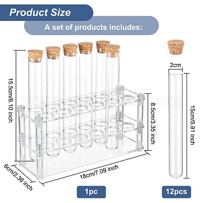 Wholesale OLYCRAFT 12 Pcs Glass Test Tubes with Rack Glass Test Tubes ...