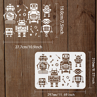 Wholesale FINGERINSPIRE Robot Stencils 11.7x8.3 inch Robots Painting ...