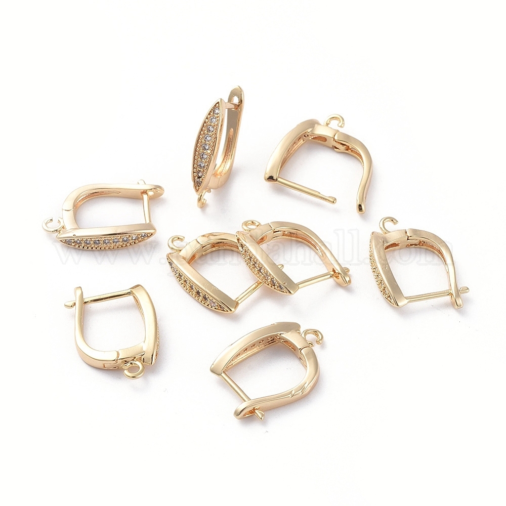Wholesale Brass Hoop Earring Findings with Latch Back Closure ...