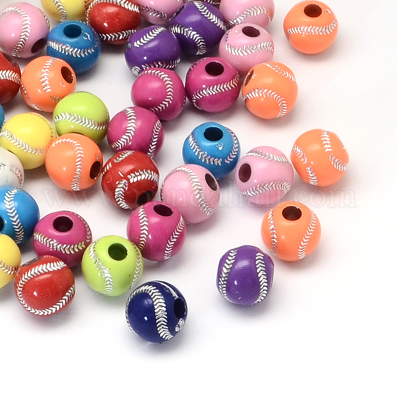 Wholesale Baseball Plating Acrylic Beads - Pandahall.com