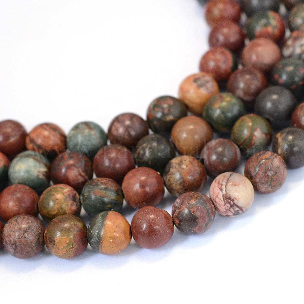 Wholesale Natural Picasso Stone/Picasso Jasper Beads Strands ...