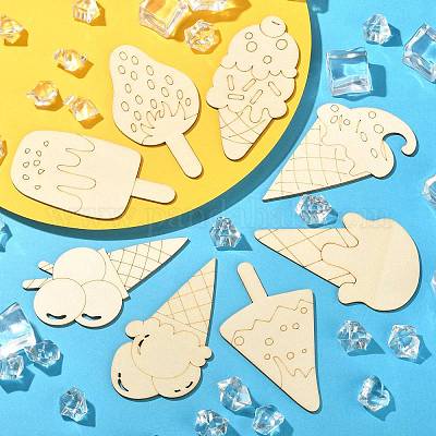 Wholesale Unfinished Wood Ice Cream Cutouts - Pandahall.com