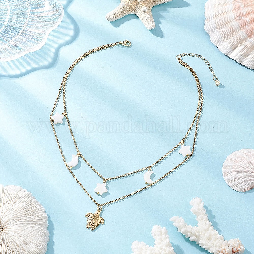 Collar de acero inoxidable 304 con colgante de estrella de doble capa ...