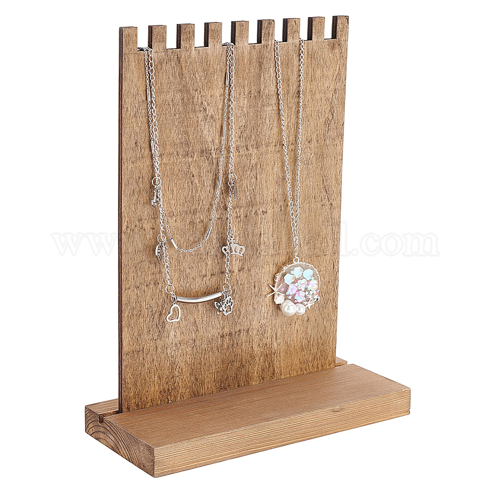 Wholesale FINGERINSPIRE Wooden Necklace Display Stands 8 Slots Camel ...