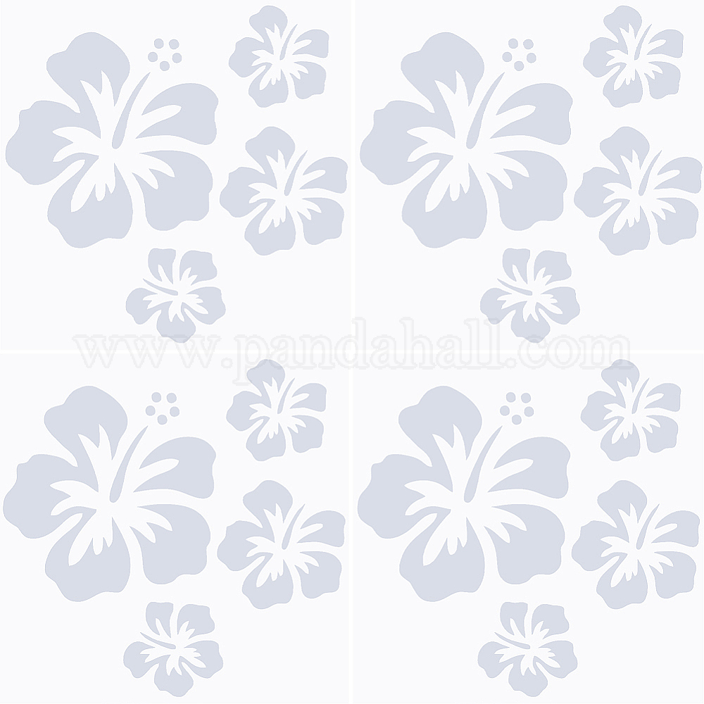 Wholesale GORGECRAFT 4 Sheets Hibiscus Flower Car Sticker White ...