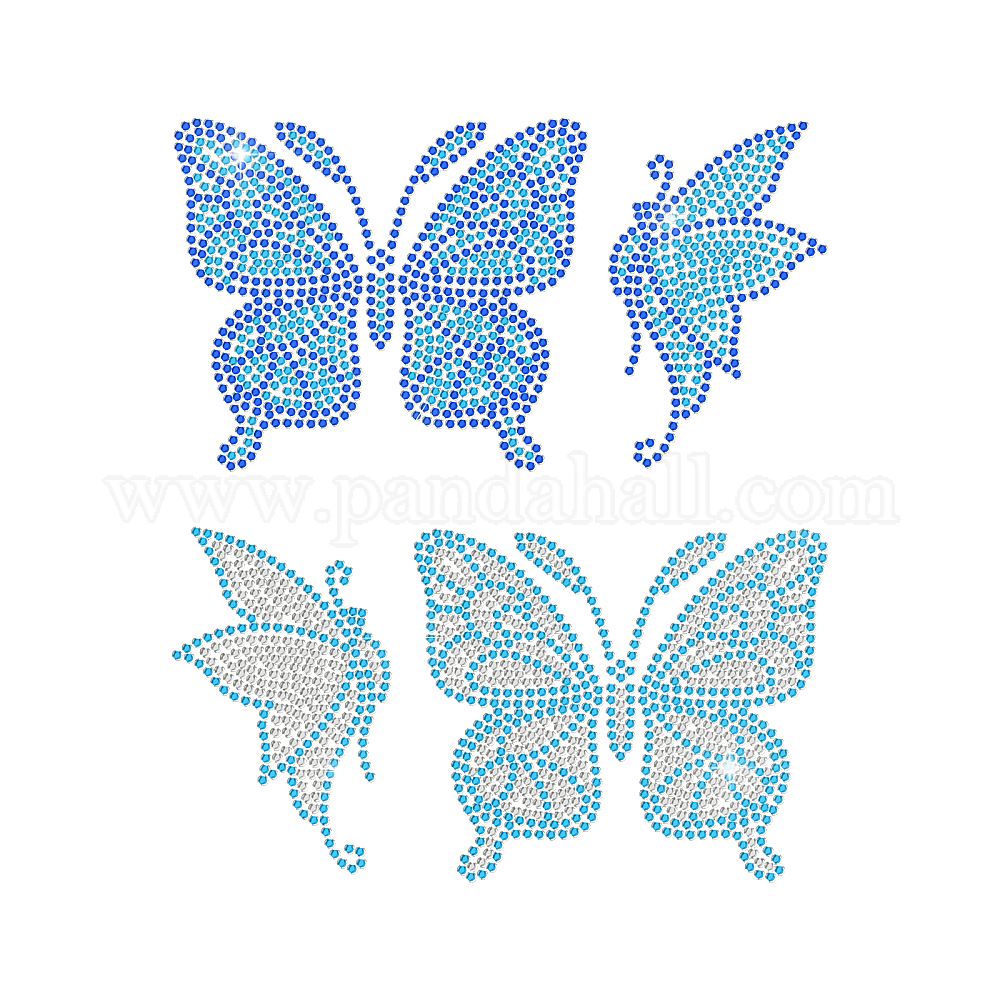 Wholesale MAYJOYDIY 4 Styles Butterfly Rhinestone Iron on Hotfix ...