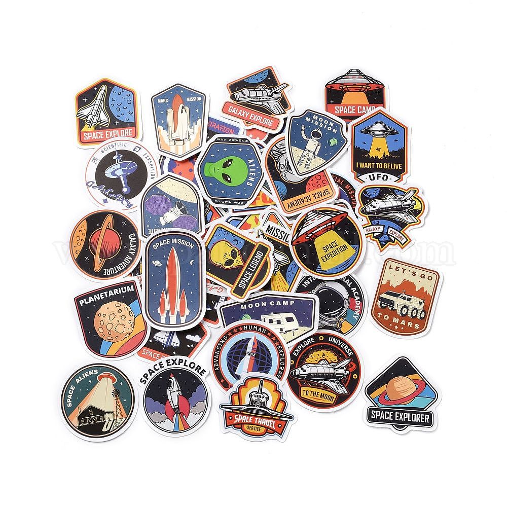 Wholesale Cartoon Aerospace Theme Badge Paper Stickers Set - Pandahall.com