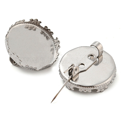 Wholesale 304 Stainless Steel Brooch Base Settings - Pandahall.com