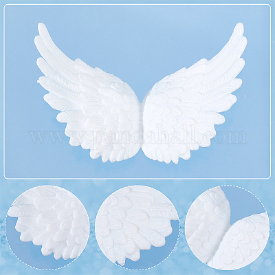 Shop GORGECRAFT 12PCS 3" 3D Mini White Feather Plastic Angel Wings ...