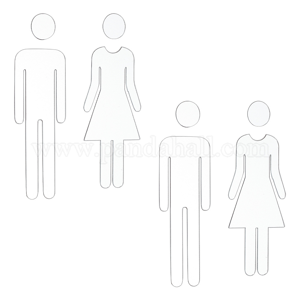 Wholesale 4 Pairs 3.8x1.67 Inch Public Toilet Sign White Bathroom ...