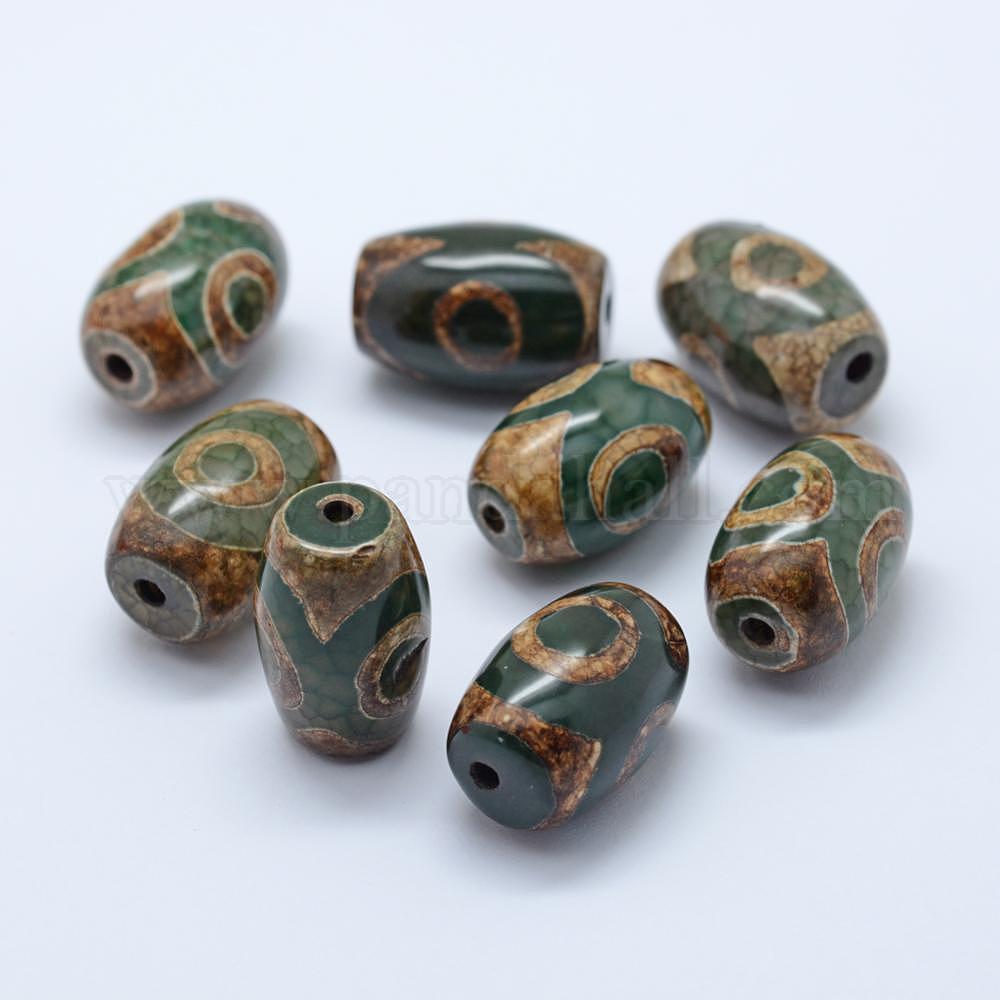 Wholesale Tibetan Style 3-Eye dZi Beads - Pandahall.com