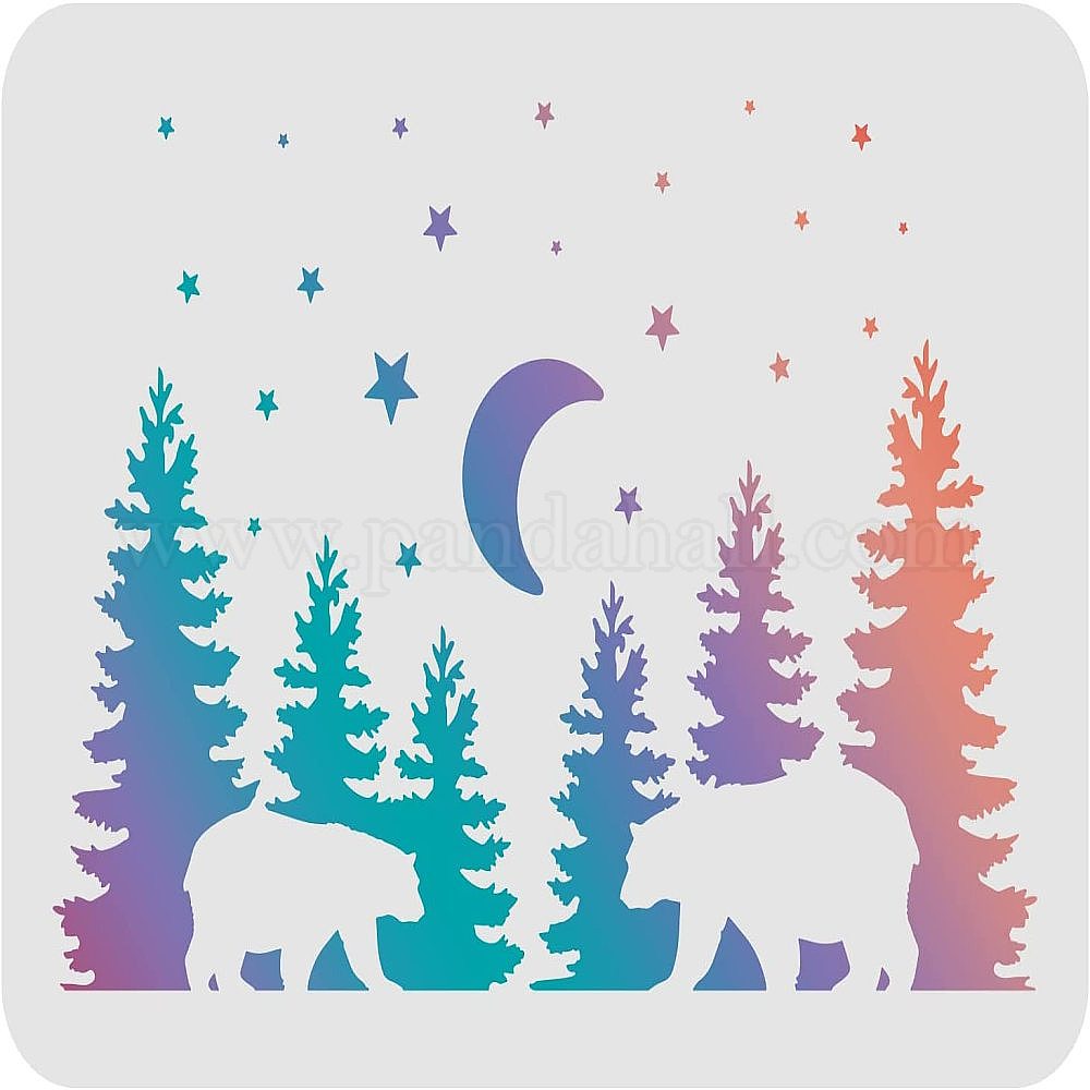 Wholesale FINGERINSPIRE Forest Bear Stencil Template 8.3x11.7inch ...