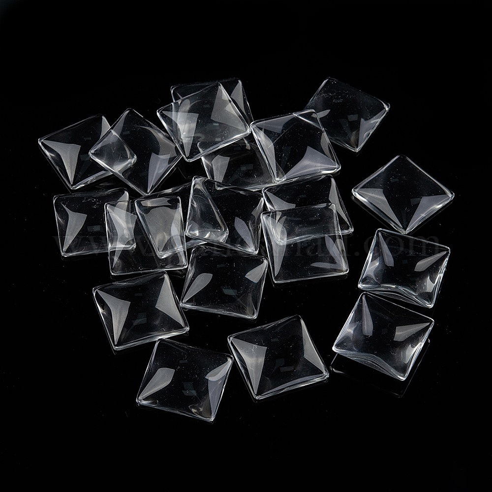 Wholesale Transparent Glass Square Cabochons - Pandahall.com