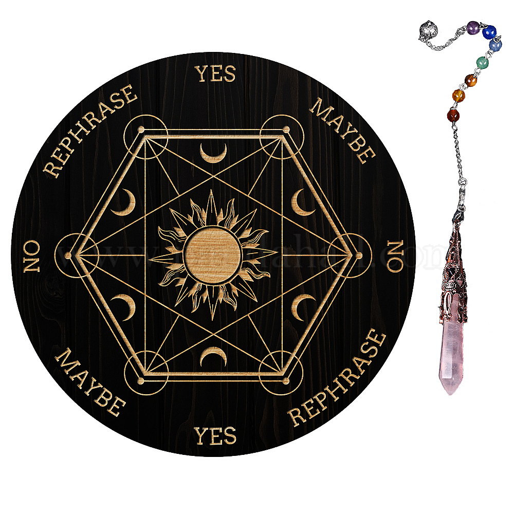 Wholesale AHANDMAKER Hexagram Sun Moon Pendulum Board - Pandahall.com