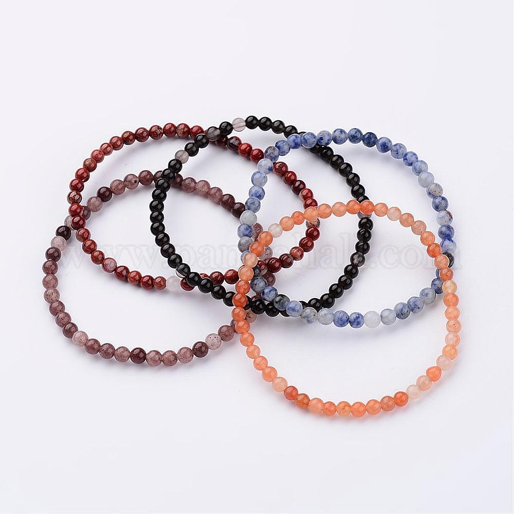 Wholesale Natural Mixed Stone Stretch Bracelets - Pandahall.com