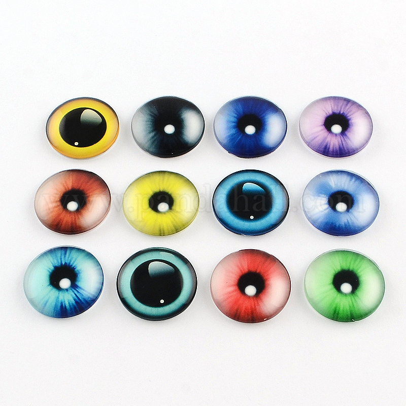 Wholesale Half Round/Dome Dragon Eye Pattern Glass Flatback Cabochons ...