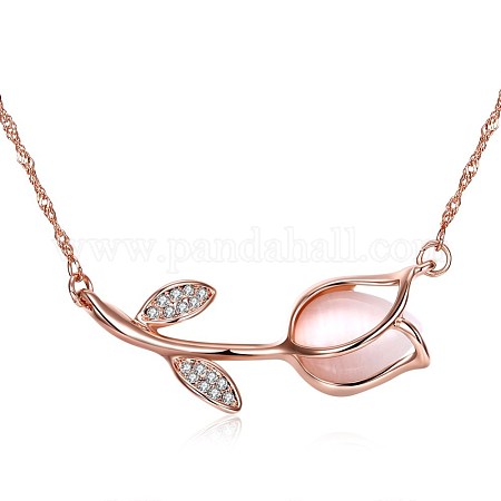 Wholesale Tin Alloy Cat Eye Pendant Necklaces - Pandahall.com