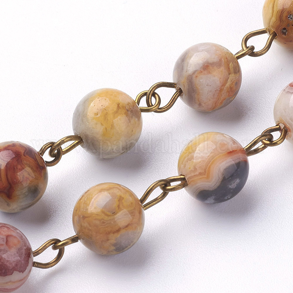 Wholesale Handmade Natural Crazy Agate Beaded Chains - Pandahall.com