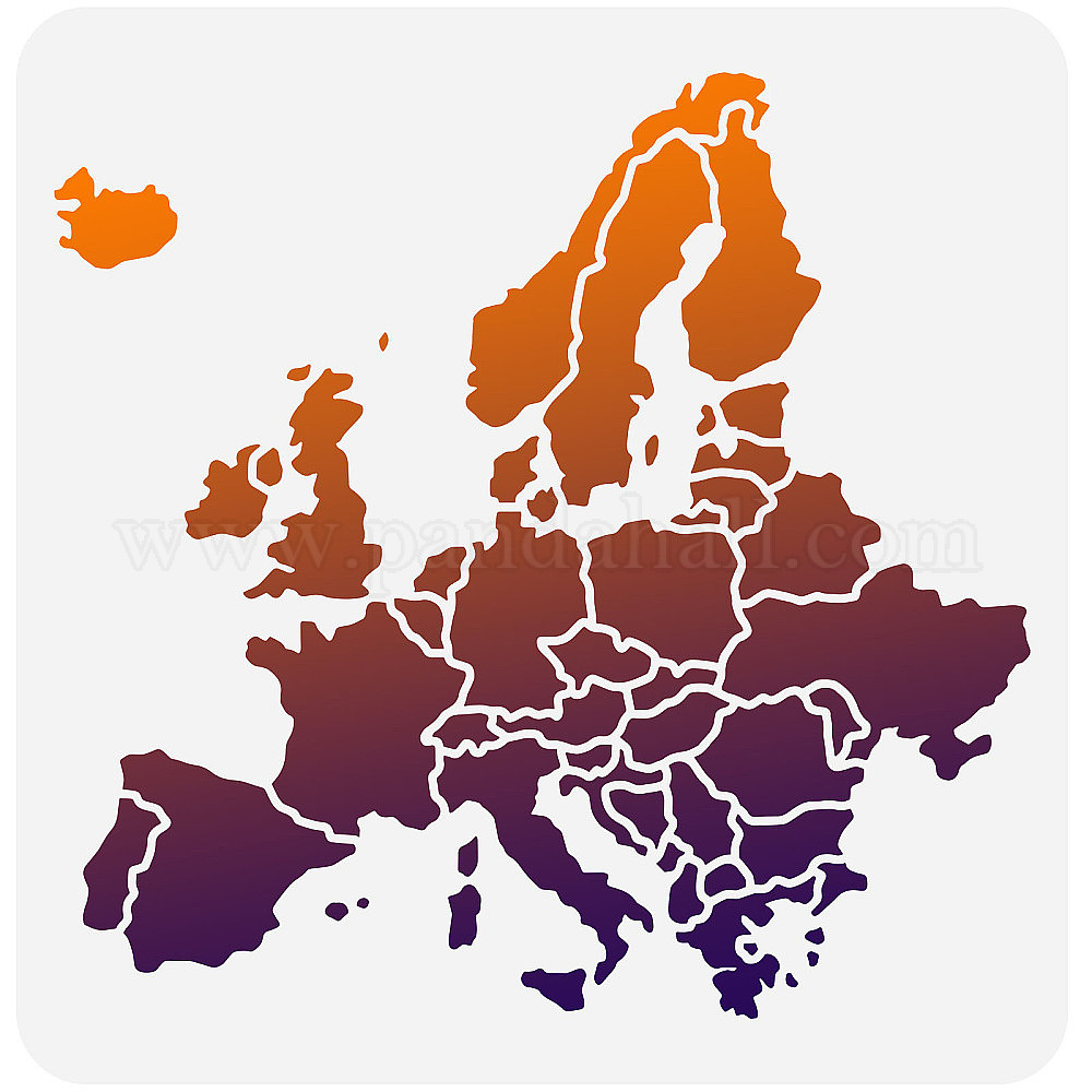 Wholesale FINGERINSPIRE Europe Map Stencil 11.8x11.8 inch Hollow Out ...