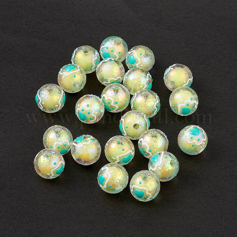 Wholesale UV Plating Rainbow Iridescent Acrylic Enamel Beads ...