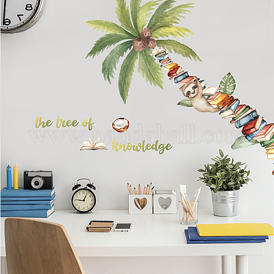 Wholesale SUPERDANT Coconut Book Tree Wall Decals The Tree of Knowledge ...