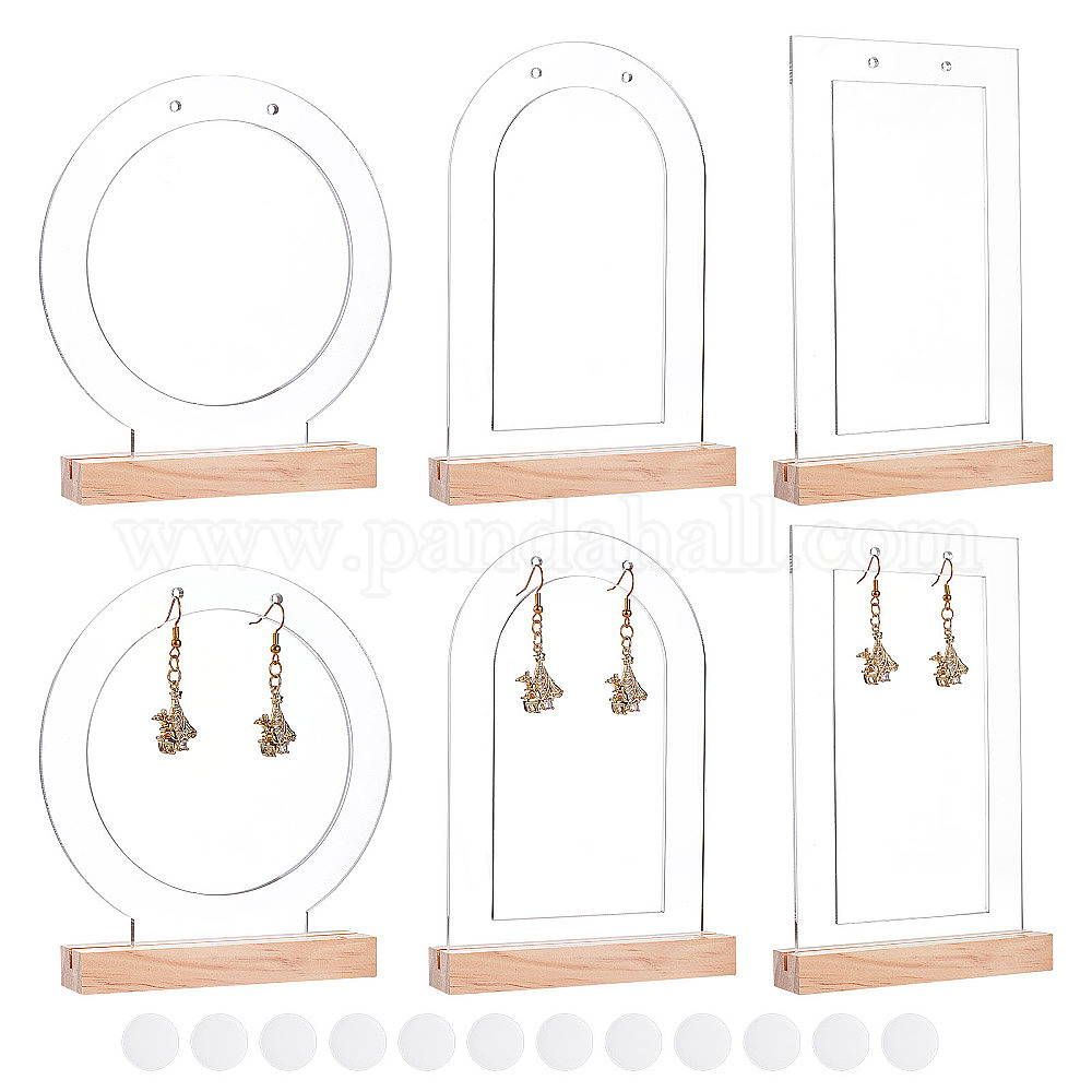 Wholesale OLYCRAFT 6 Sets Acrylic Earring Display Stands 3-Style ...