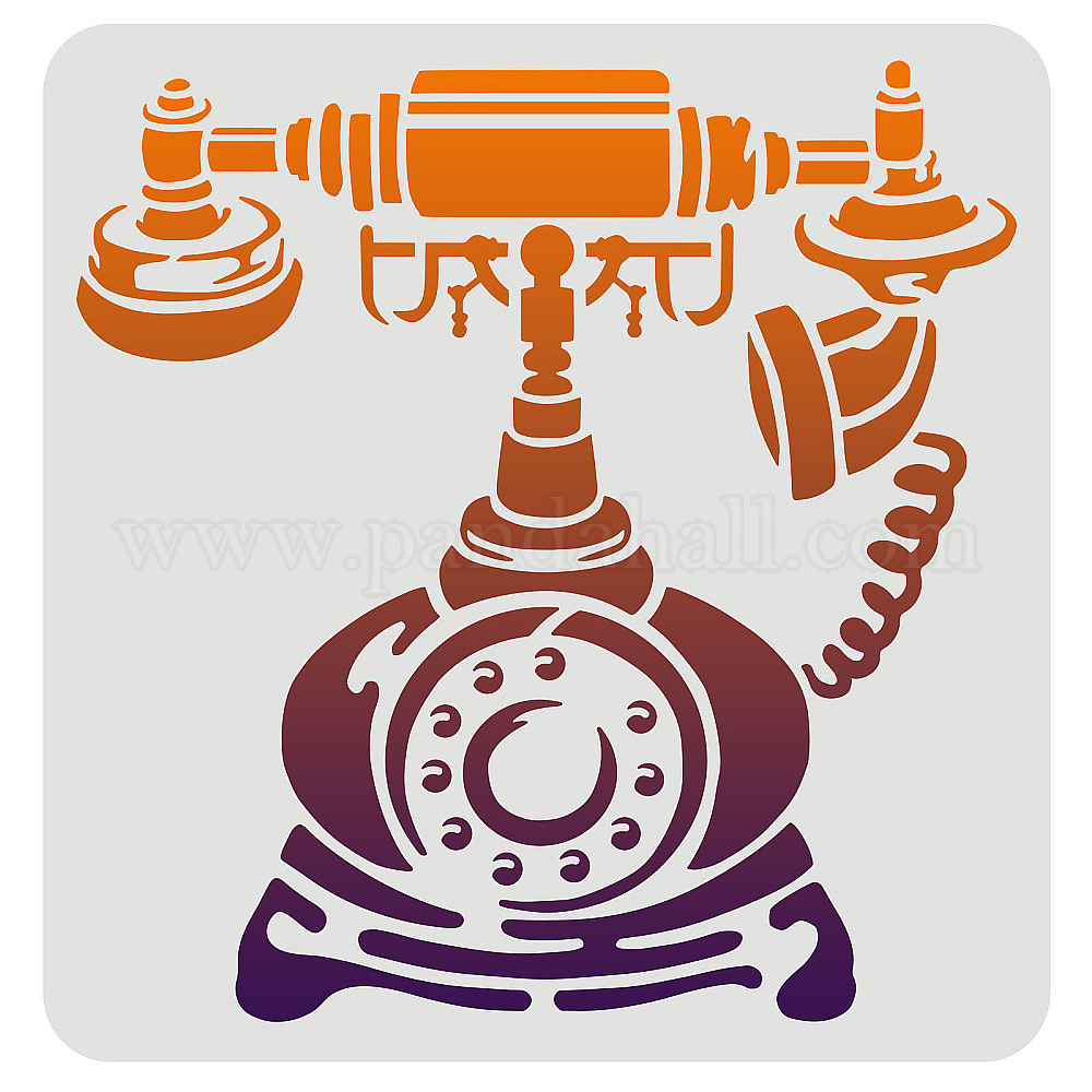 Wholesale FINGERINSPIRE Wired Telephone Stencil 30x30cm Reusable ...