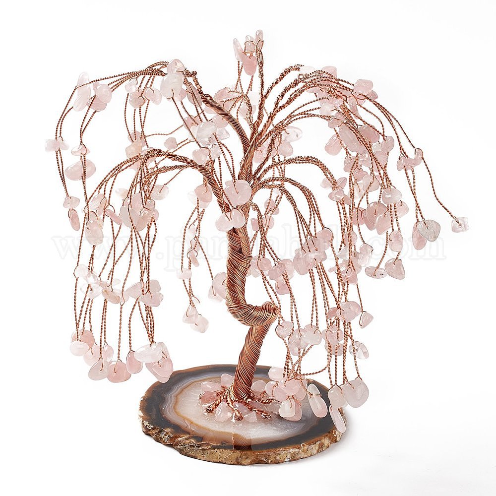Wholesale Natural Rose Quartz Tree Display Decoration - Pandahall.com