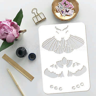 Wholesale FINGERINSPIRE Layered Moth Stencil 8.3x11.7inch Plastic PET ...