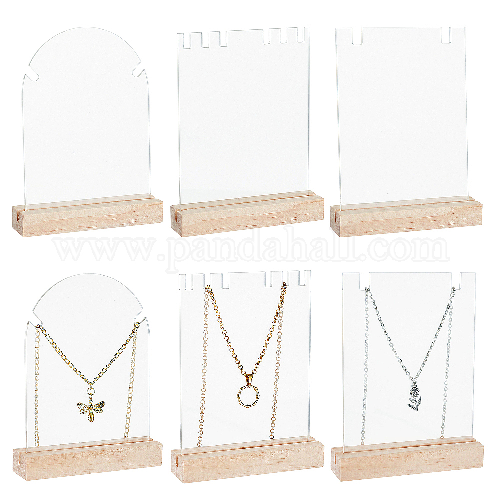 Wholesale OLYCRAFT 6 Sets Acrylic Necklace Display Stands 3 Styles ...