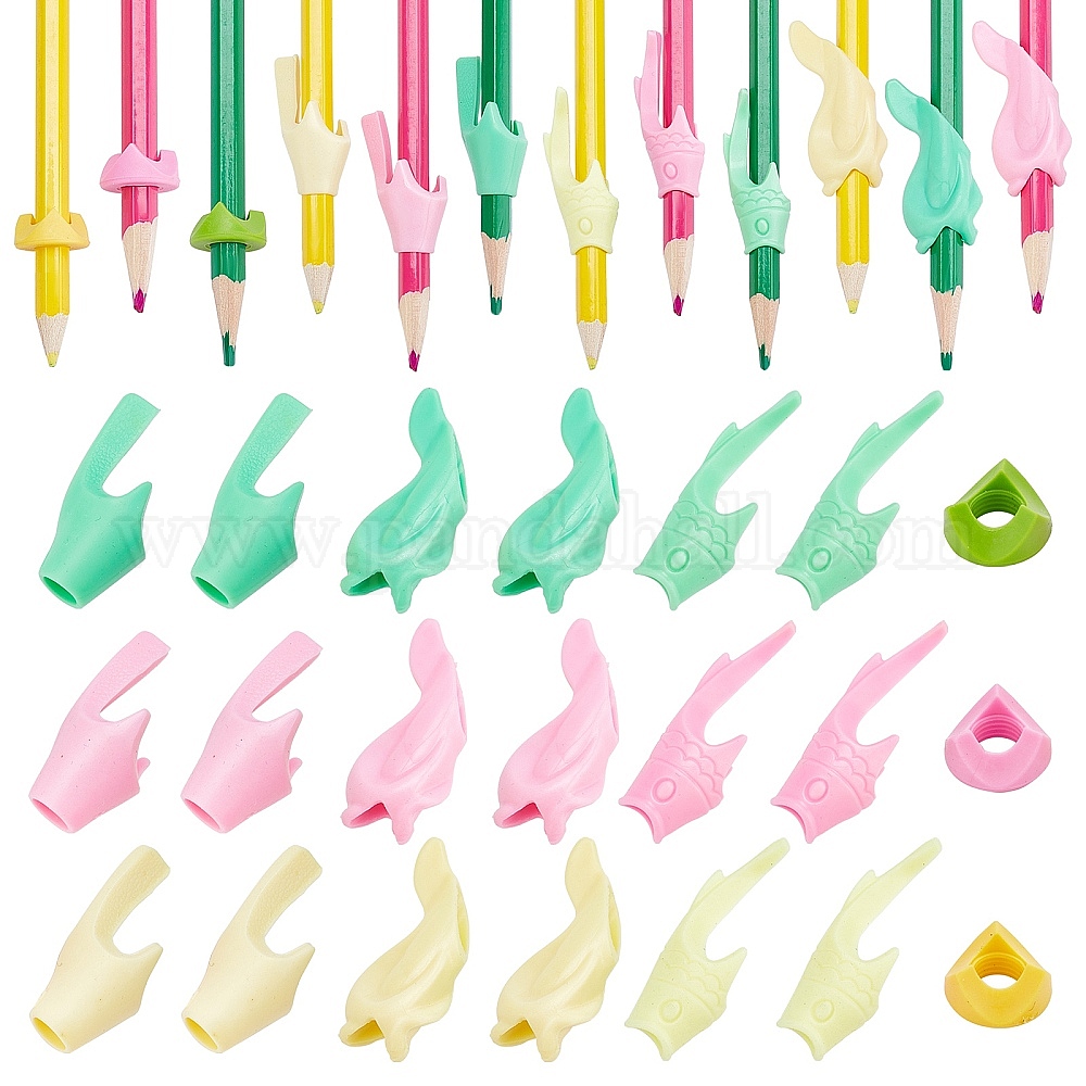 Wholesale Gorgecraft 60Pcs 12 Style Polyethylene/Silicone Pencil Grips ...