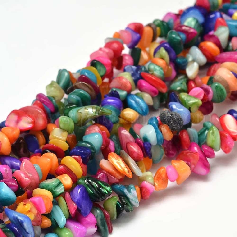 Wholesale Natural Chip Dyed Shell Bead Strands - Pandahall.com