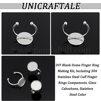Wholesale Unicraftale DIY Blank Dome Finger Ring Making Kit - Pandahall.com