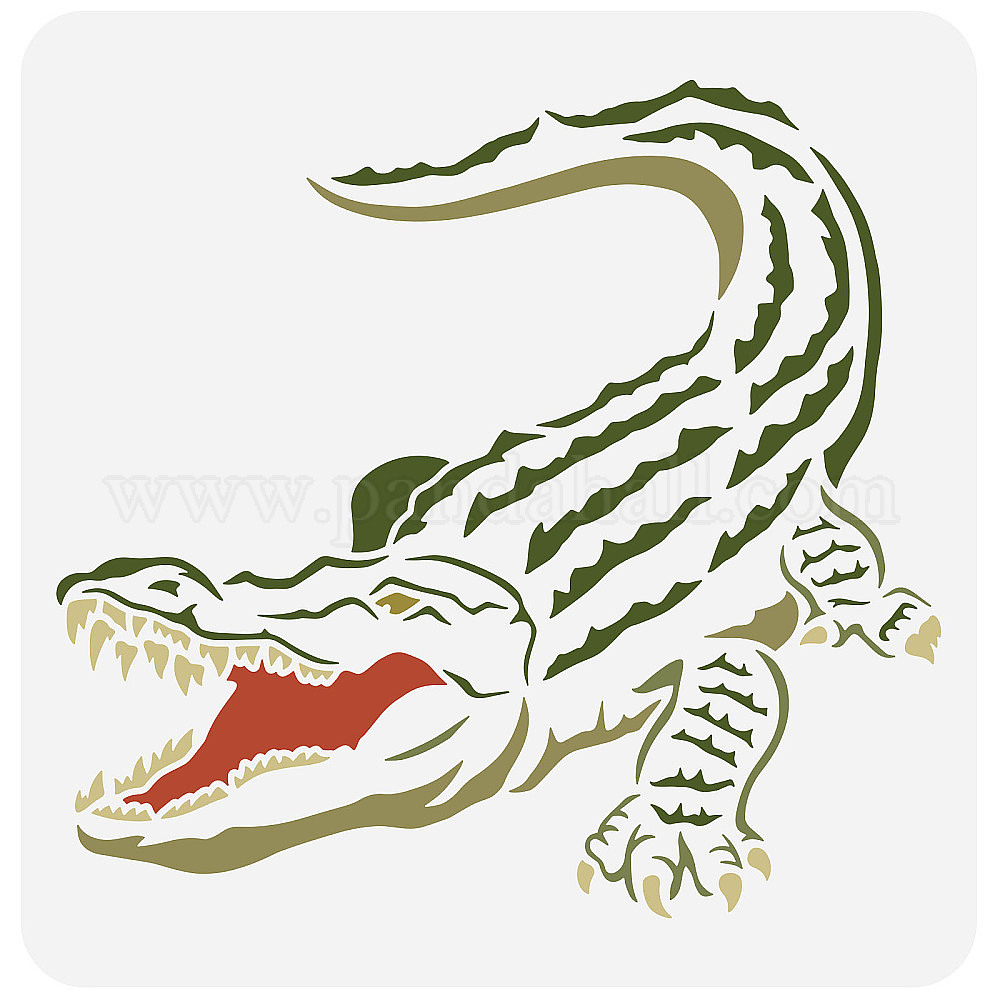 Wholesale FINGERINSPIRE Crocodile Stencil 11.8x11.8inch Reusable ...