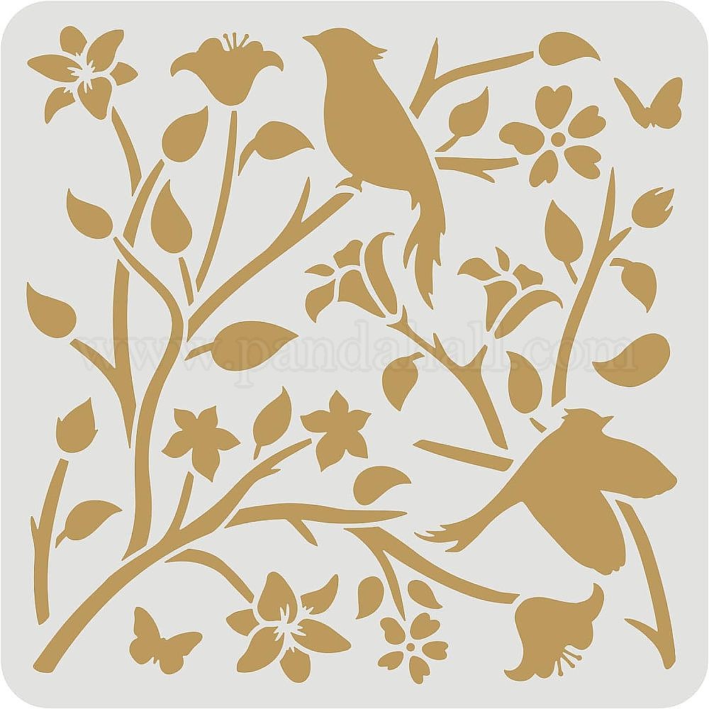 Wholesale FINGERINSPIRE Bird on Branch Stencil for Painting 30x30cm ...