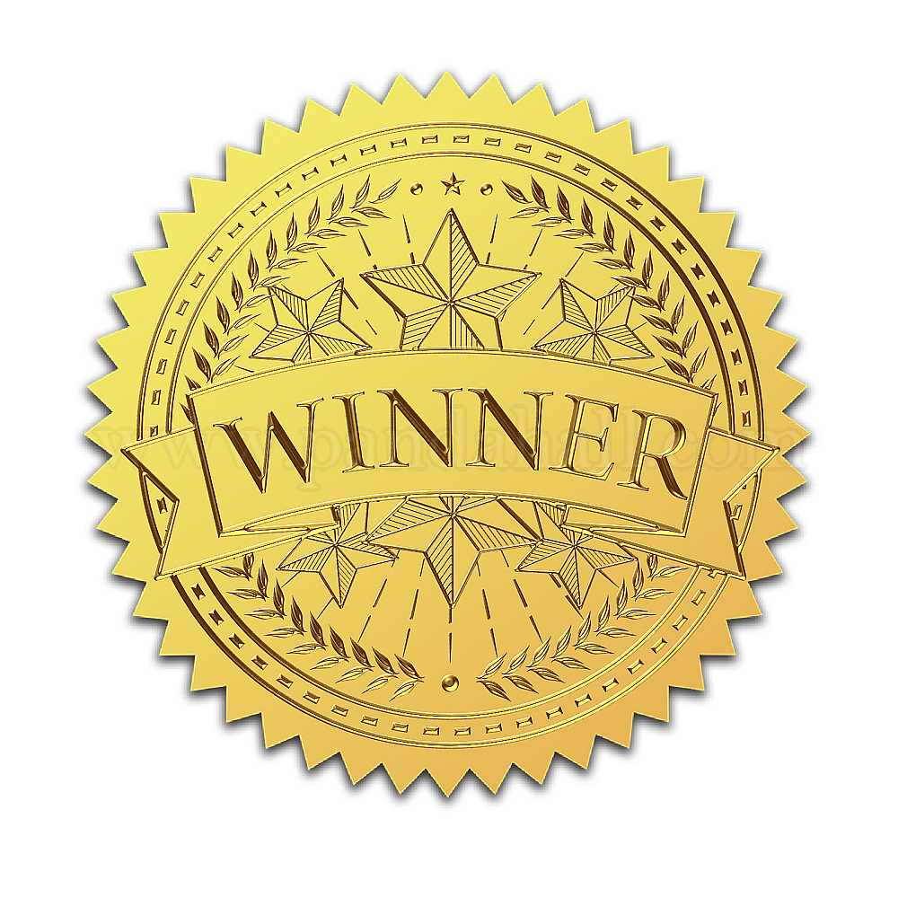 Wholesale CHGCRAFT 100PCS Winner Star Gold Foil Certificate Seals Gold ...