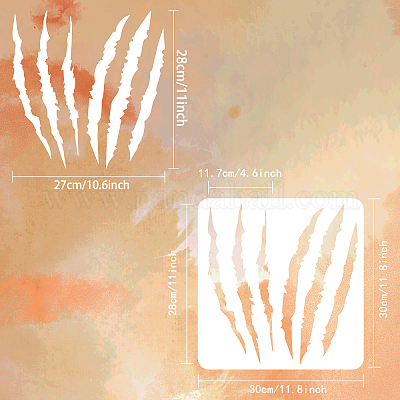 Wholesale FINGERINSPIRE Claw Marks Stencil 11.8x11.8 inch Animal ...