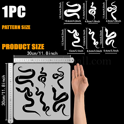 Wholesale FINGERINSPIRE Snakes Stencil for Painting 11.8x11.8" Viper ...