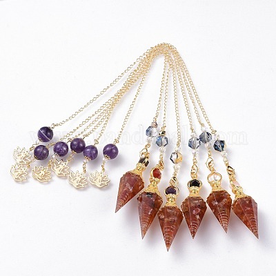 Wholesale Resin Hexagonal Pointed Dowsing Pendulums(Brass Finding and ...